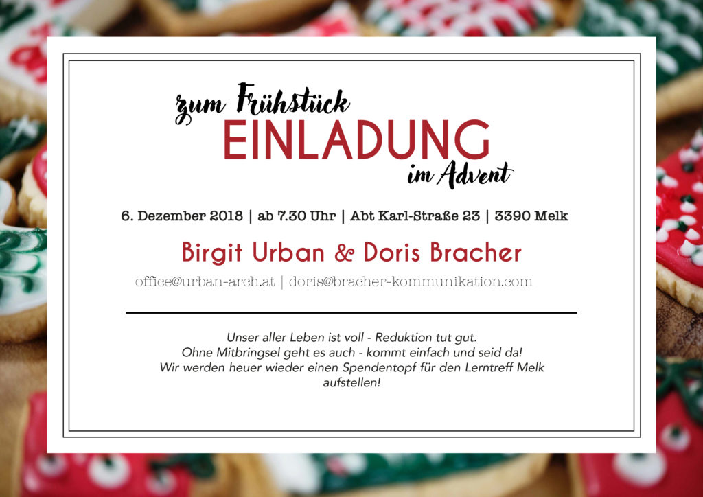 Advent-Einladung - Doris Bracher Kommunikation